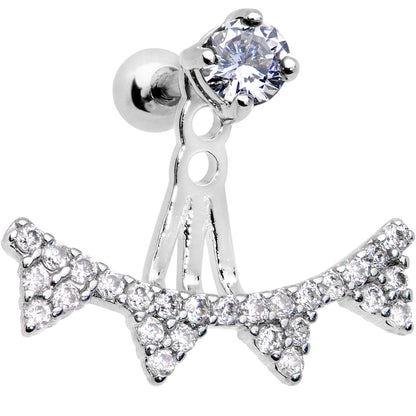 1/4 Clear CZ Gem Debutante Fan Dangle Cartilage Tragus Piercing – Glowri